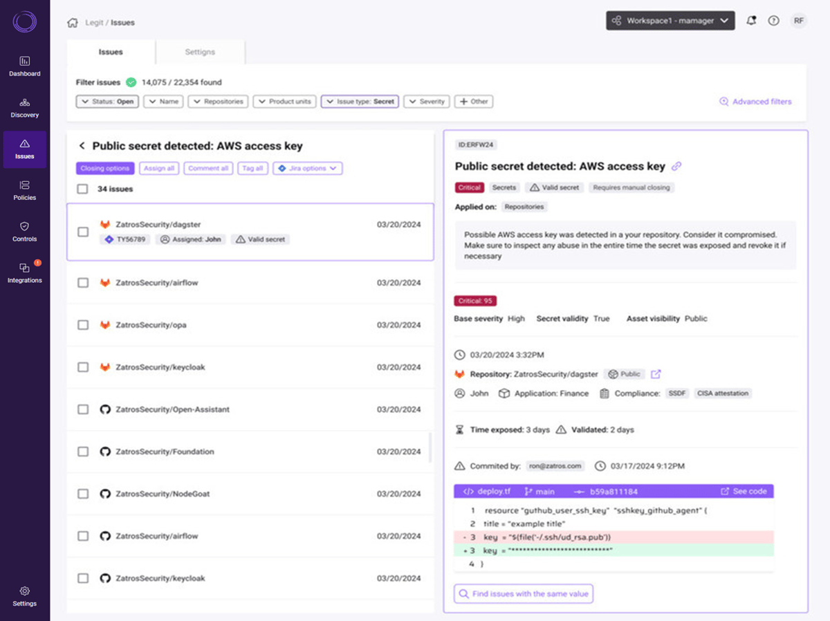 Legit Module Enterprise Secrets Scanning